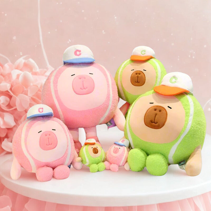 Tennis Ball Capybara Kawaii Plushie – Round Sporty Stuffed Animal Toy ...